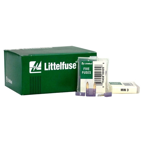 Littelfuse Mini 3 3amp Blade Fuse Box of 100 – Bowes Seal Fast