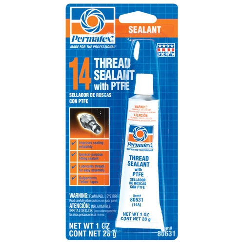 Permatex 80631 Thread Sealant with PTFE 1 oz. tube, carded – Bowes Seal ...